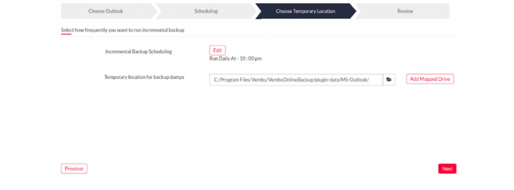 Choose Temporary location & Incremental Scheduling – HelpGuide